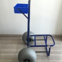 China Portable Aluminum Fishing Wagon Folding Beach Fishing Cart With Four Balloon Wheels for sale