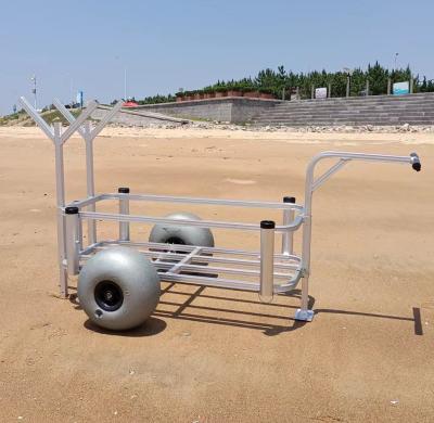 China 122x45cm Primary Aluminum Beach Cart Balloon Wheel Beach Cart 220lbs Loads for sale
