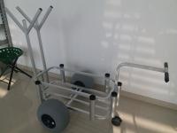 China 122x45cm Primary Aluminum Beach Cart Balloon Wheel Beach Cart 220lbs Loads for sale