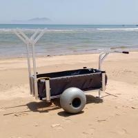 China Aluminum Frame Fishing Wagon Cart Balloon Wheel Aluminum Beach Cart for sale