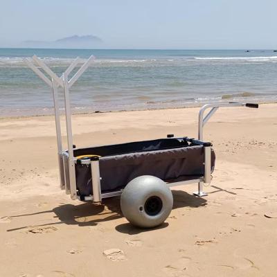 China Aluminum Frame Fishing Wagon Cart Balloon Wheel Aluminum Beach Cart for sale