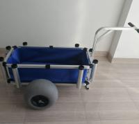 China 90x40cm Aluminum Frame Beach Wagon Aluminum Beach Cart With Balloon Wheels for sale