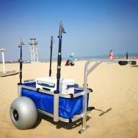 China Balloon Wheels Fishing Wagon Cart Lightweight Aluminium Beach Trolley for sale