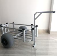 China Balloon Wheels Fishing Wagon Cart Lightweight Aluminium Beach Trolley for sale