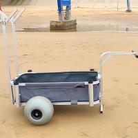 China Corrosion Resistant Grey Fishing Wagon Cart Anti Rust Aluminium Beach Trolley for sale