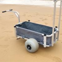 China Corrosion Resistant Grey Fishing Wagon Cart Anti Rust Aluminium Beach Trolley for sale
