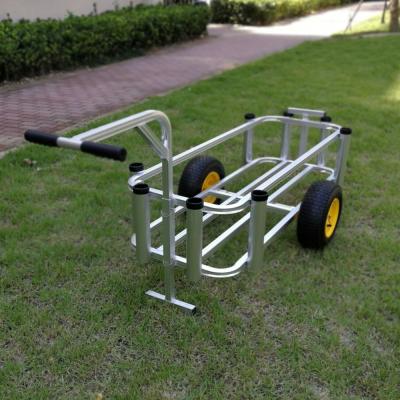 China Custom Logo Pneumatic Tire Beach Cart Aluminum Surf Fishing Cart 500lbs Capacity for sale