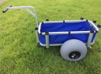 China Silver Outdoor Fishing Wagon Cart Beach Trolley With Balloon Wheels for sale