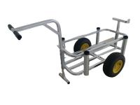 China Light-Weight Aluminium Mesh Structure Beach Trolley Cart Multifunction Fishing Wagon Cart for sale