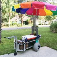 China Aluminum Beach Trolley Fishing Cart Bait Tray Balloon Wheel Fishing Wagon Cart for sale