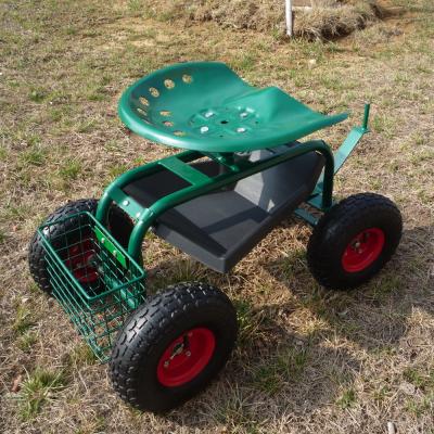 China Outdoor Green Pure Garden Rolling Garden Work Scooter With Telescoping for sale