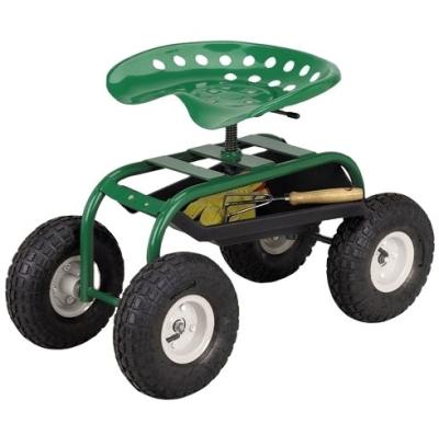 China OEM ODM Garden Seat Cart Rolling Working Garden Planting Carts With Swivel Seat for sale