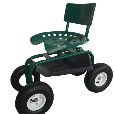 China Stainless Steel Garden Seat Cart Tractor Garden Seat Rolling Garden Tool Cart for sale