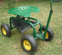 China OEM TC4501E Garden Seat Cart Pu Wheels Garden Cart With Seat for sale