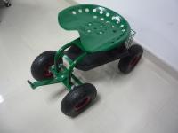 China Durable Four Wheel Heavy Duty Rolling Garden Cart With Swivel Seat for sale