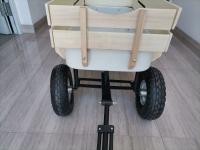 China Blue Deluxe Garden Trailer Cart Rolling Beach Cart With Pneumatic Wheels for sale
