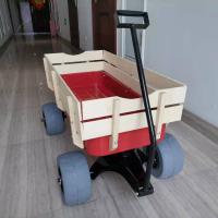 China Red 150kg All Terrain Beach Wagon Cart Camping Trolley Big Wheels for sale