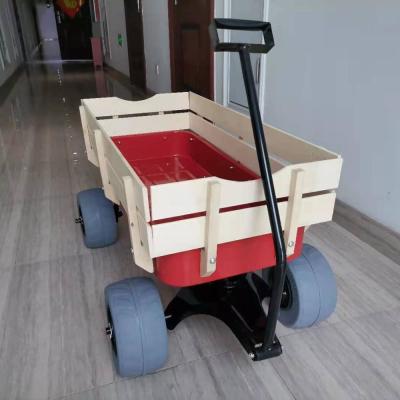 China Red 150kg All Terrain Beach Wagon Cart Camping Trolley Big Wheels for sale