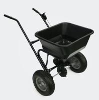 China High Capacity Garden Hand Lawn Fertiliser Spreader Manual Rotary Seed Salt Spreader for sale
