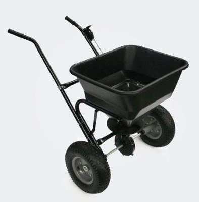 China High Capacity Garden Hand Lawn Fertiliser Spreader Manual Rotary Seed Salt Spreader for sale