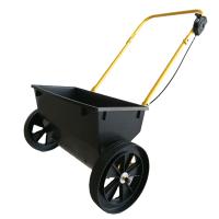 China Rotary Fertilizer Spreader Cart Garden Hand Lawn Manual Seed And Salt Spreader for sale