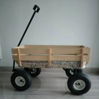 China OEM Children Wooden Beach Cart 4 Wheeled Garden Trolley For Kids for sale