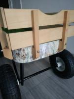 China OEM Children Wooden Beach Cart 4 Wheeled Garden Trolley For Kids for sale