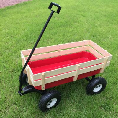 China Platform Wood Beach Cart 150kg Load Four Wheel Fishing Cart for sale
