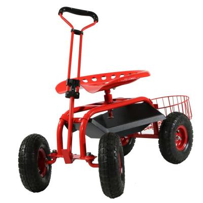 China Tc4501 Outdoor Garden Seat Cart Heavy Duty Rolling Garden Seat for sale