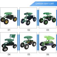 China Height Adjustable Professional Garden Seat Cart 4 Wheel Garden Scooter Tractor Seat for sale