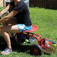China Double Popular Practical Four Wheel Garden Seat Cart Outdoor for sale