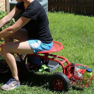 China Double Popular Practical Four Wheel Garden Seat Cart Outdoor for sale