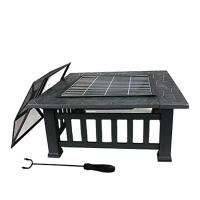 China Premium Table Top Fire Pit Outdoor Patio Fire Pits Table With Spark Screen Cover Poker for sale