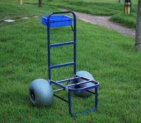 China Portable Aluminum Fishing Wagon Folding Beach Fishing Cart With Four Balloon Wheels for sale