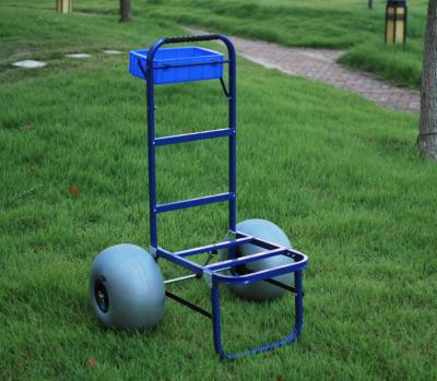 China Portable Aluminum Fishing Wagon Folding Beach Fishing Cart With Four Balloon Wheels for sale