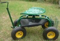 China OEM TC4501E Garden Seat Cart Pu Wheels Garden Cart With Seat for sale