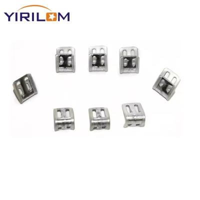 China Custom Iron 4-Hole Zigzag Spring Sofa Clip with Zinc Coat and Half Plastic Cover for sale