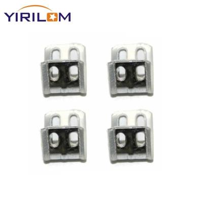 China 4-Hole Zinc Coated Sofa Spring Clip Half Plastic Covered for Zigzag Spring Furniture Hardware for sale