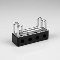 China 4-Hole Zinc-Plated Sofa Spring Clip Half Plastic Covered for Upholstery Zigzag Nozag Clip for sale