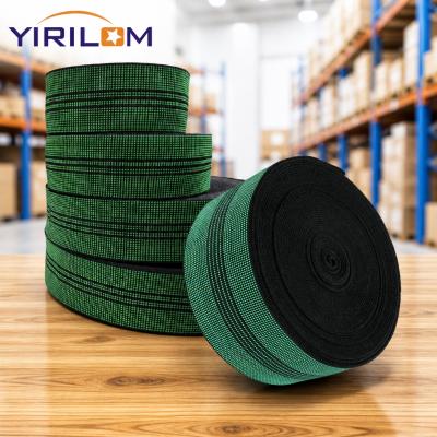China Green Striped High Elasticity Sofa Webbing with Water/Oil/Stain Resistance and 500 lbs Weight Capacity for sale
