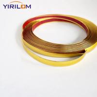 China Gold PVC Edge Banding Strip with Matte Metallic Finish 13mm Width 2.8mm Height for Furniture Edge Trim for sale