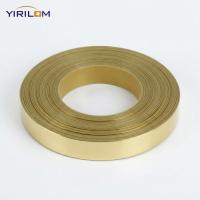 China Gold PVC Edge Banding Strip with Matte Metallic Finish 13mm Width 2.8mm Height for Furniture Edge Trim for sale