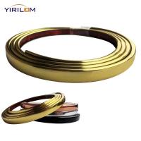 China Gold PVC Edge Banding Strip with Matte Metallic Finish 13mm Width 2.8mm Height for Furniture Edge Trim for sale