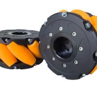 China Black And Silver ROBORT WHEELS 0.8kg Per Wheel Durable Robot Wheels Engineered For Long Lasting In Robotics Applications for sale