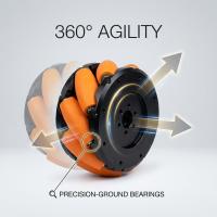 China 4 Inch Lightweight Mecanum Wheel 50kg Aluminum Hub for Service Robot Education for sale