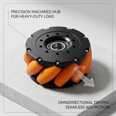 China 600kg Heavy Load Mecanum Wheel Aviation Aluminum Hub for Warehouse AGV Robot Omnidirectional for sale