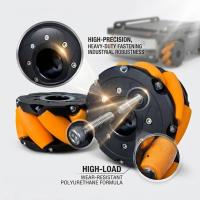 China Lightweight Precision Mecanum Wheel 4 Inch 100mm 150kg Aluminum Alloy Robot Wheel 45 Degree for sale