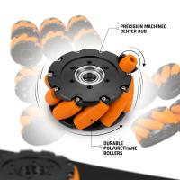 China Lightweight Precision Mecanum Wheel 4 Inch 100mm 150kg Aluminum Alloy Robot Wheel 45 Degree for sale