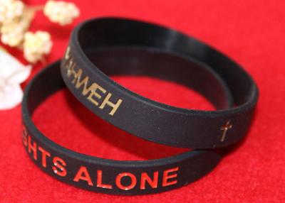 China Pure Black Custom Silicone Rubber Wristbands Soft Touch Feeling Non Toxic for sale