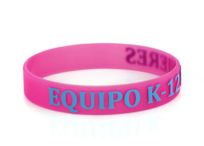 China Advertising Support Embossed And Imprinted Custom Silicone Rubber Wristbands for sale